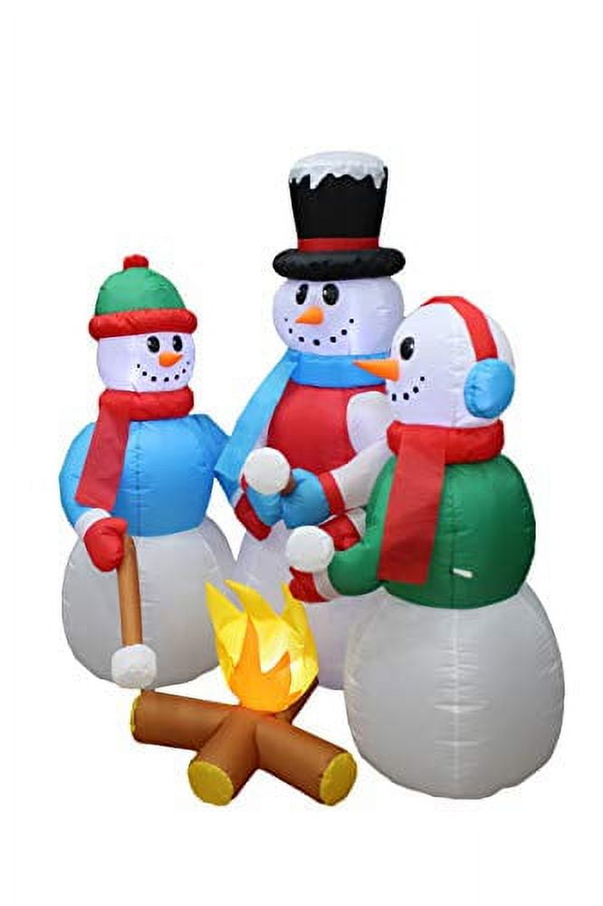 5 Foot Tall Huge Christmas Inflatable Snowmen Snowman Campfire Camping ...
