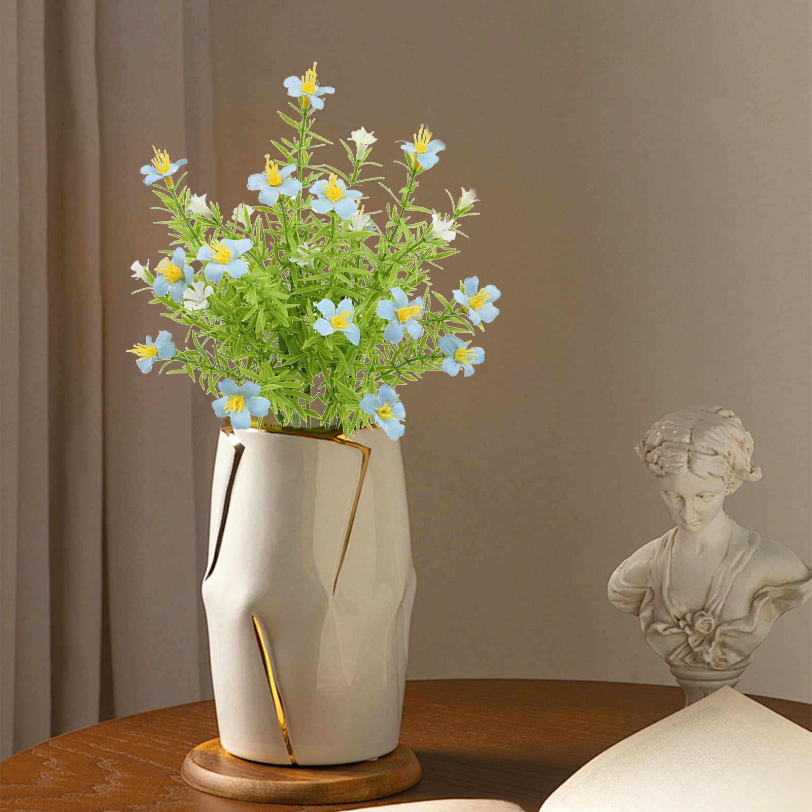 5 Fork Water Grass Artificial Flowers - Realistic Plastic Daisy Decor ...