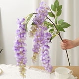 5-Forked Wisteria Hanging Artificial Flowers - Elegant Silk Floral ...