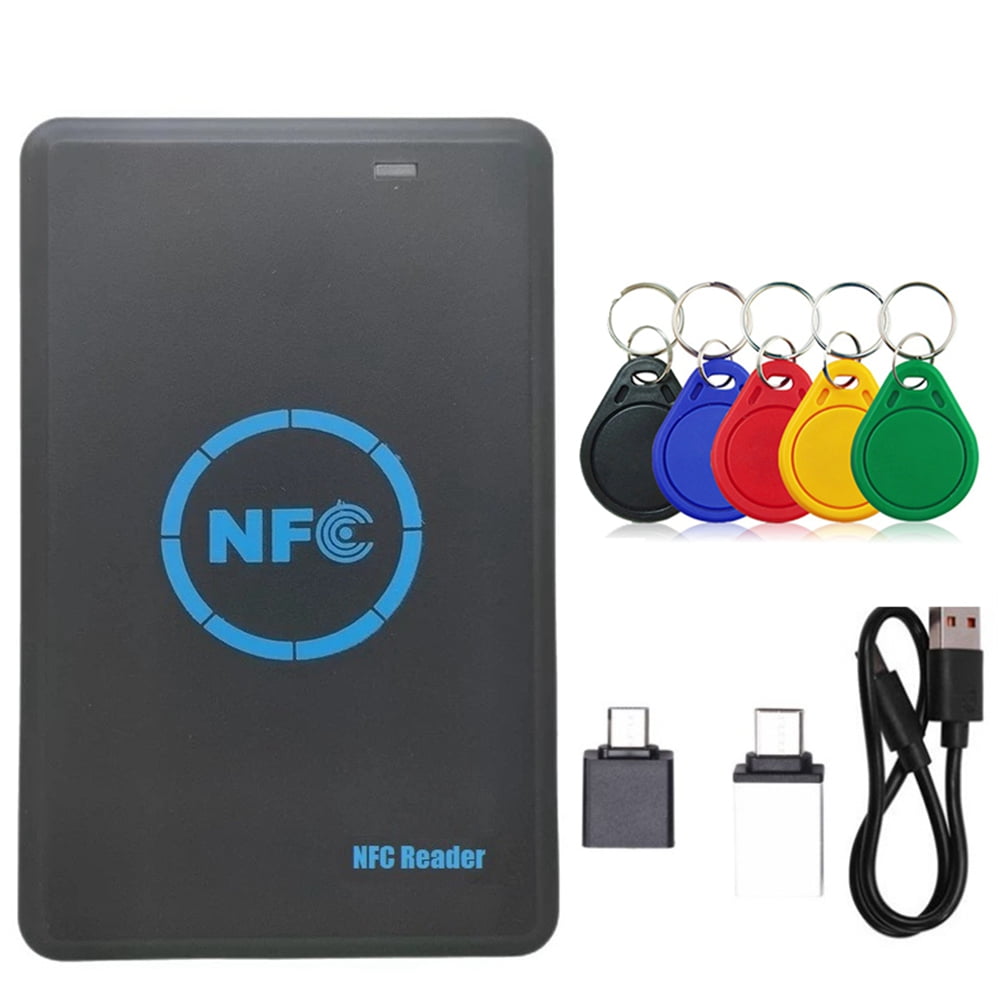 5 Frequency RFID Smart Chip Duplicator+5xUID Keychain NFC Reader Copier ...
