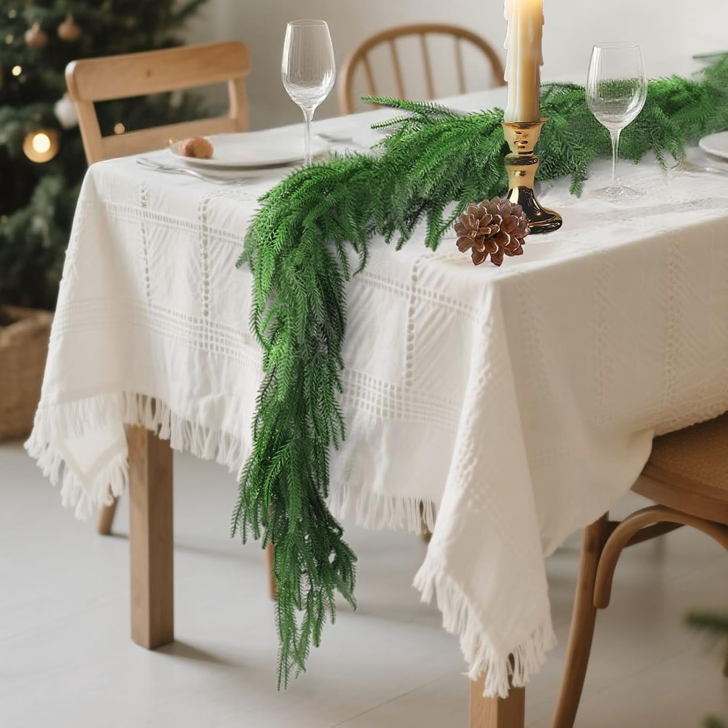 5 Ft 2 Pcs Artificial Norfolk Pine Garlands, Realistic Pine Garland ...