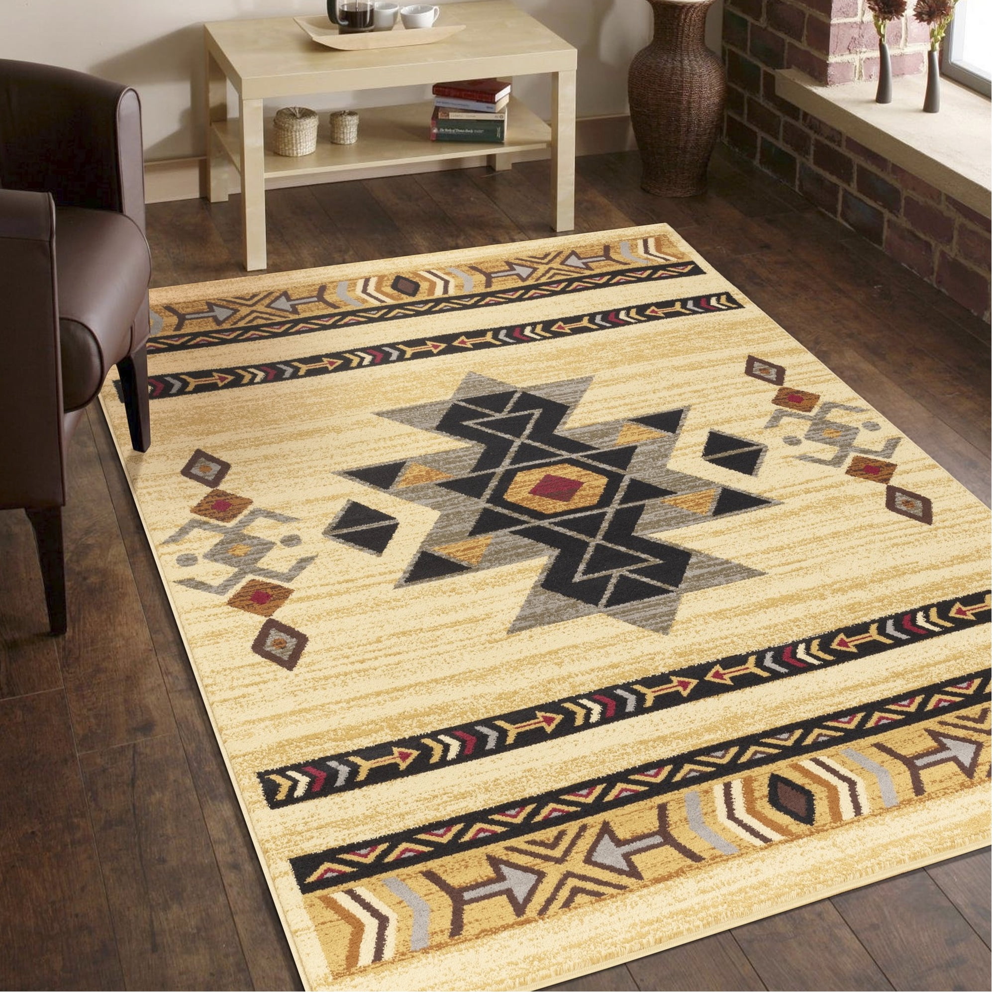 5 Ft. 3 In. X 7 Cream Style Rug, Polypropylene With Stain Resistance ...