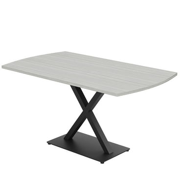 5 Ft Arc Rectangle Conference Table Square Metal Base With Electric ...