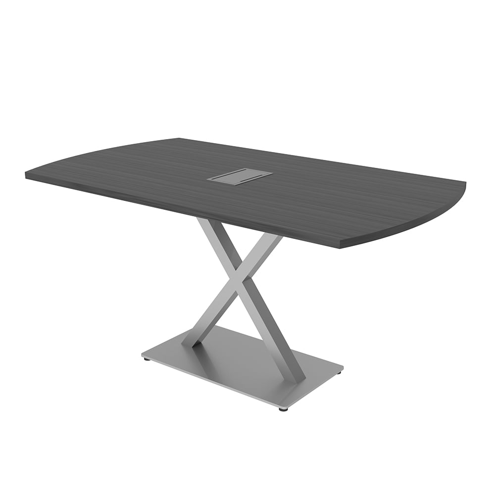 5 Ft Arc Rectangle Conference Room Table X Base With Electric Module ...