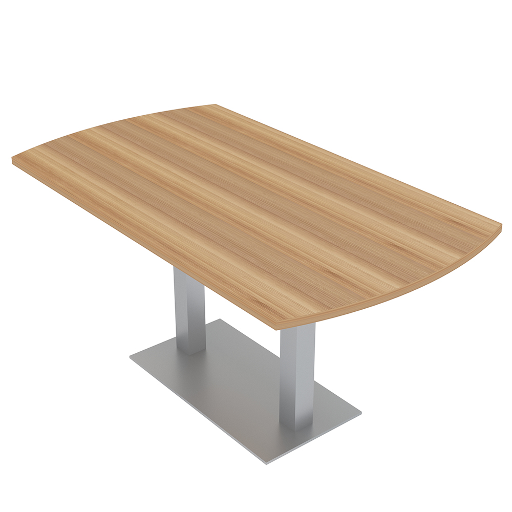5 Ft Arc Rectangle Conference Table Square Metal Base With Electric ...
