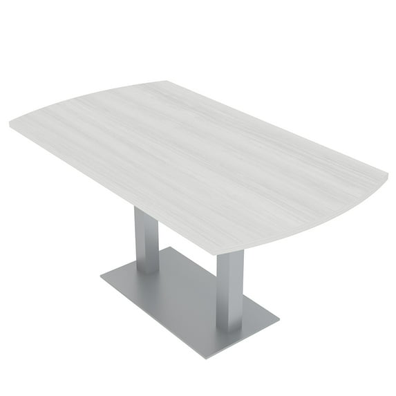 5 Ft Arc Rectangle Conference Table Square Metal Base With Electric ...