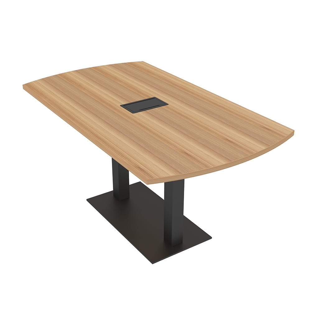 5 Ft Arc Rectangle Conference Table Square Metal Base With Electric ...