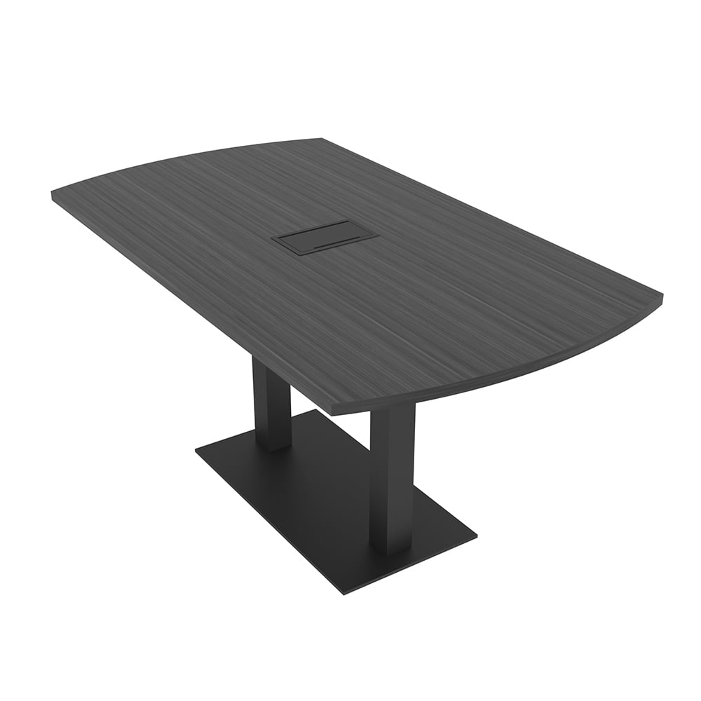 5 Ft Arc Rectangle Conference Table Square Metal Base With Electric ...