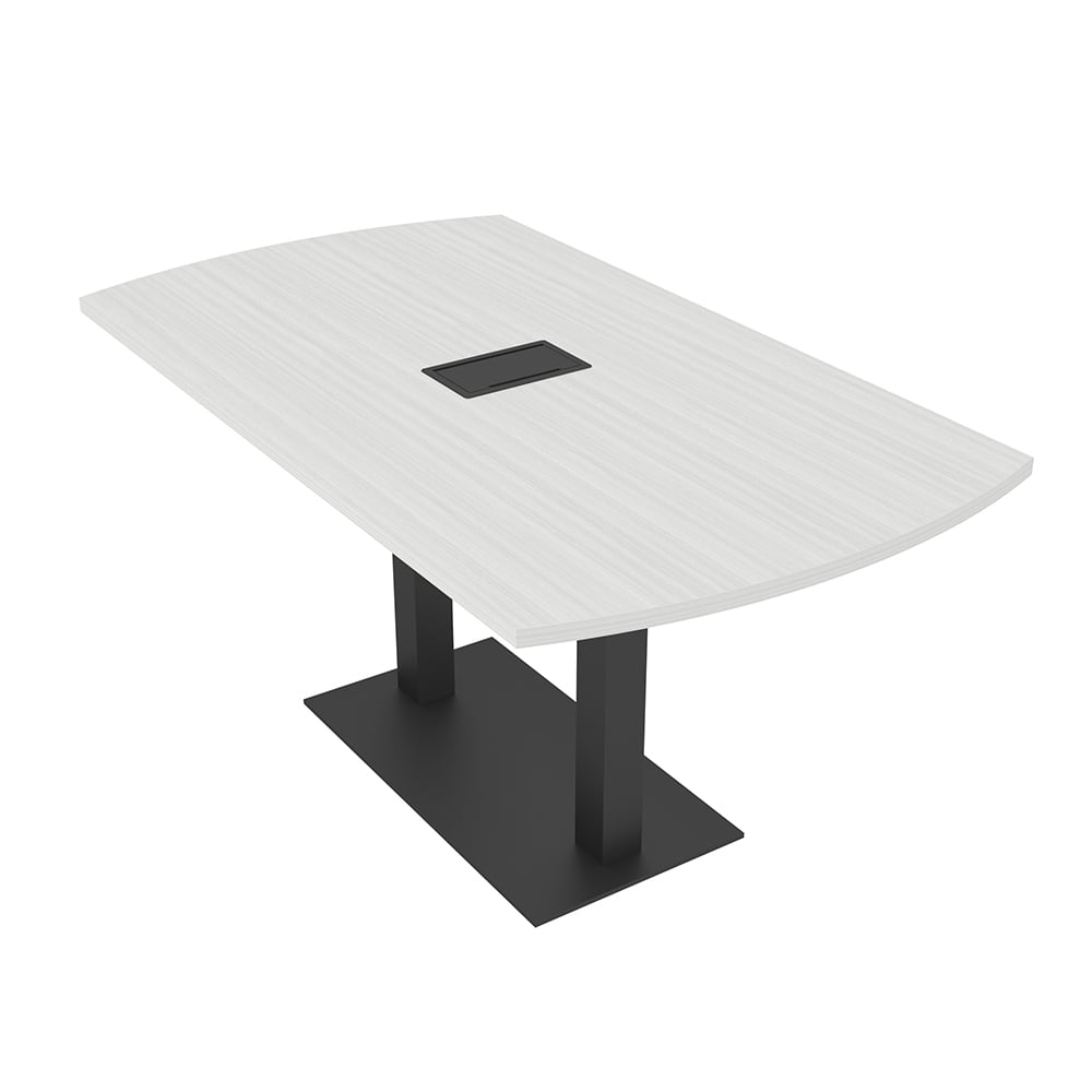 5 Ft Arc Rectangle Conference Table Square Metal Base With Electric ...