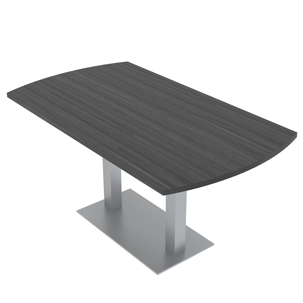 5 Ft Arc Rectangle Conference Table Square Metal Base With Electric ...