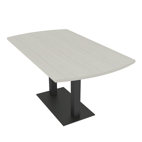 5 Ft Arc Rectangle Conference Table Square Metal Base With Electric ...
