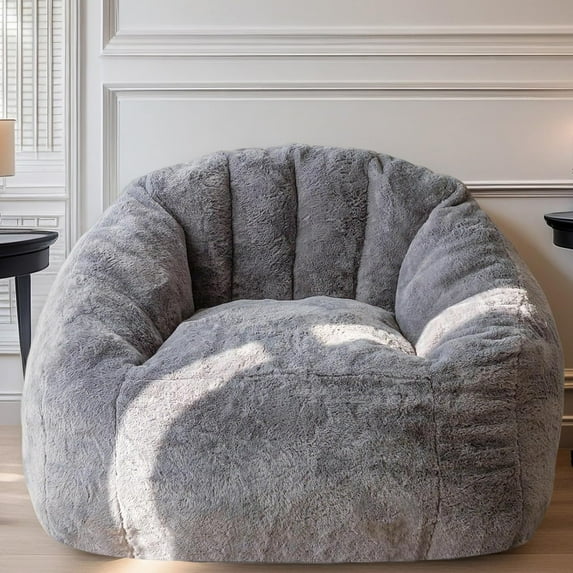 5 Ft Large Bean Bag Chairs for Adults with Memory Foam Filling, Shell ...