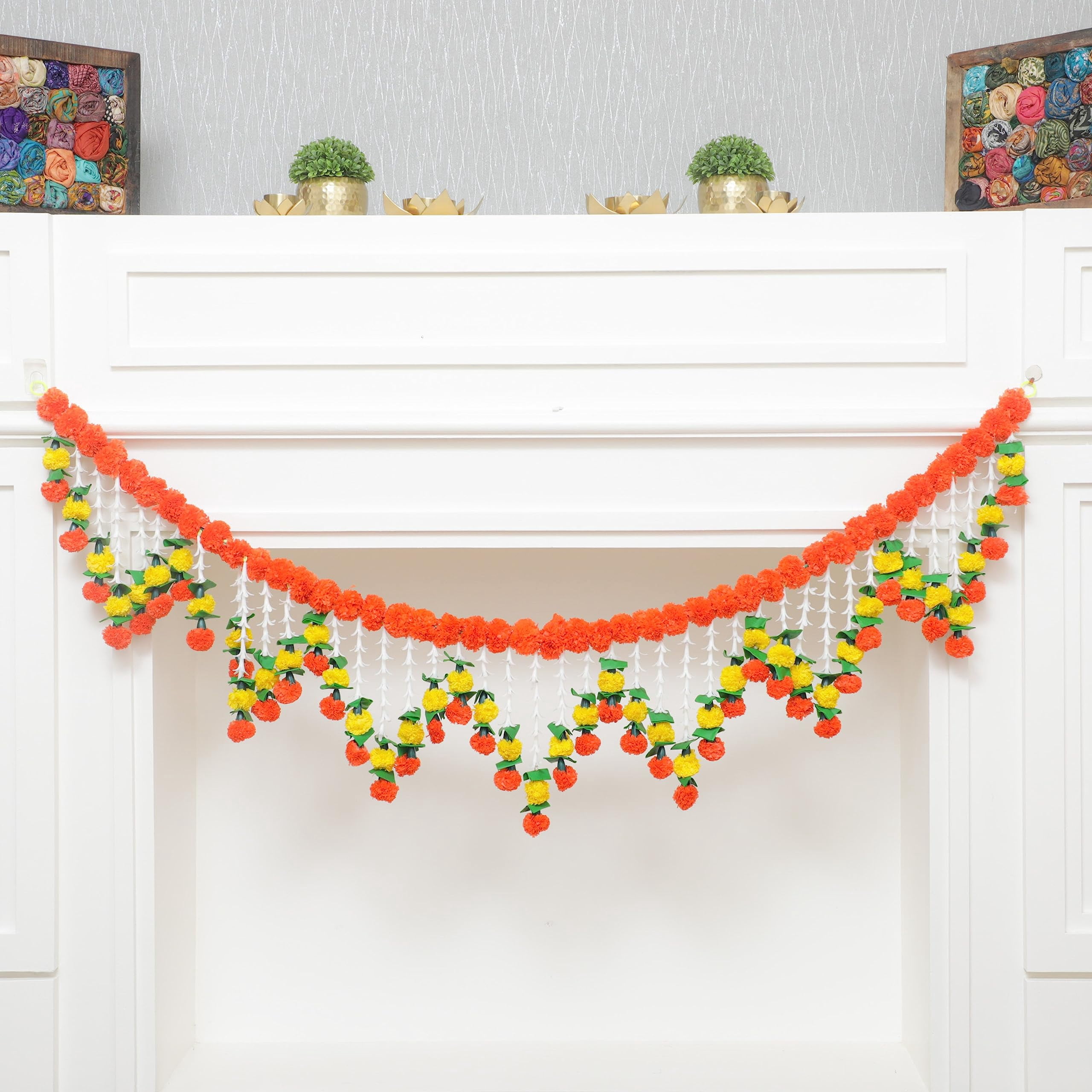 5 Ft Marigold Lily Thoran | Door Hanging Toran | Indian Thorans ...