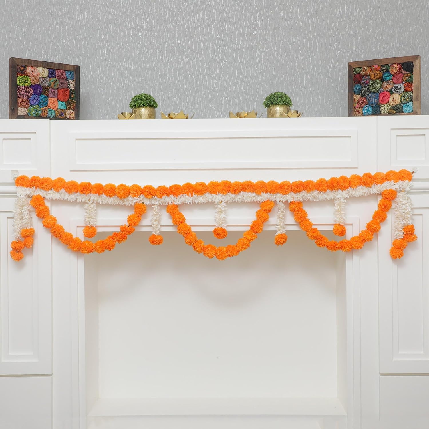 5 Ft Orange & White Flower Toran | Door Hanging Toran | Indian ...