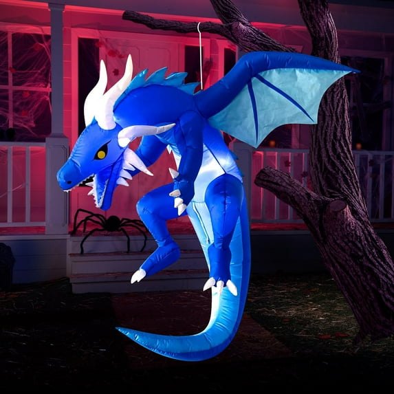 5 Ft Tall Halloween Inflatables Hanging Ice Dragon Outdoor Decorations ...