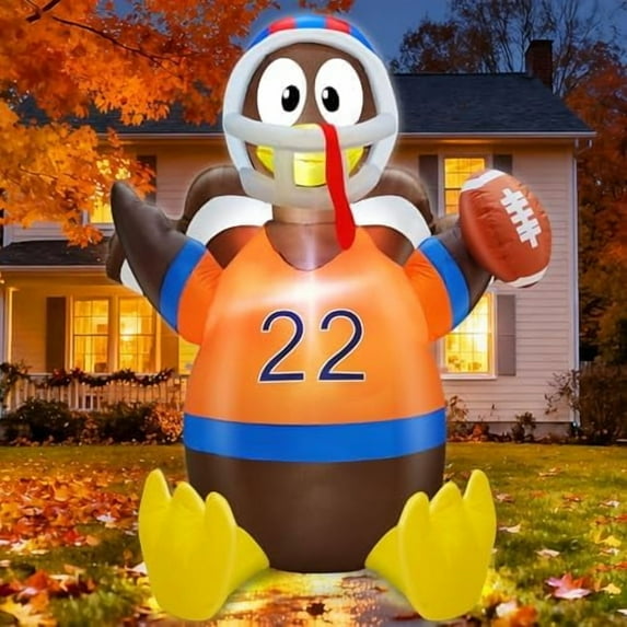 5 Ft Thanksgiving Inflatables Outdoor Decorations, American Football ...