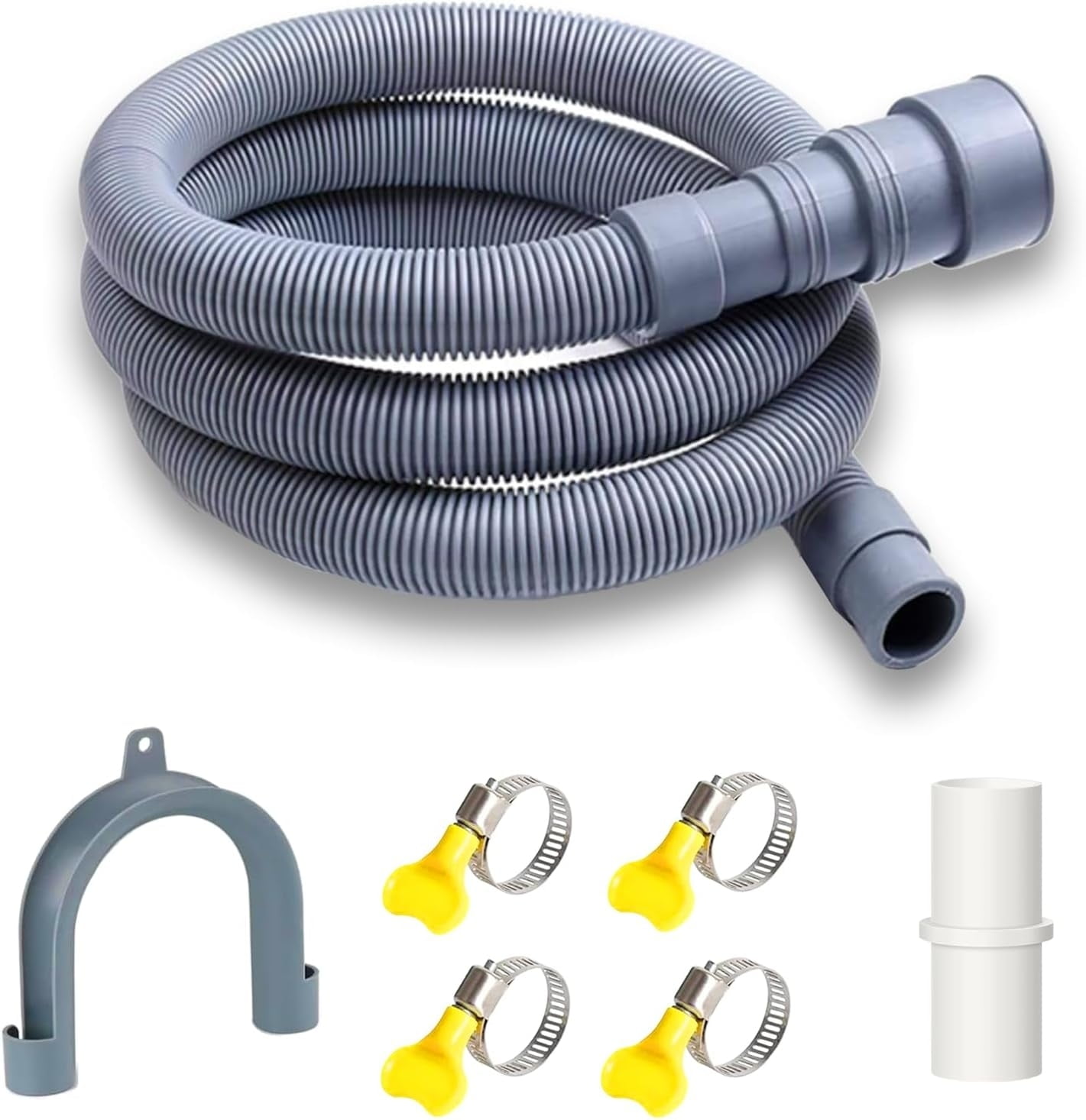5 Ft Universal Washing Machine Drain Hose, Flexible Washer Drain Hose ...