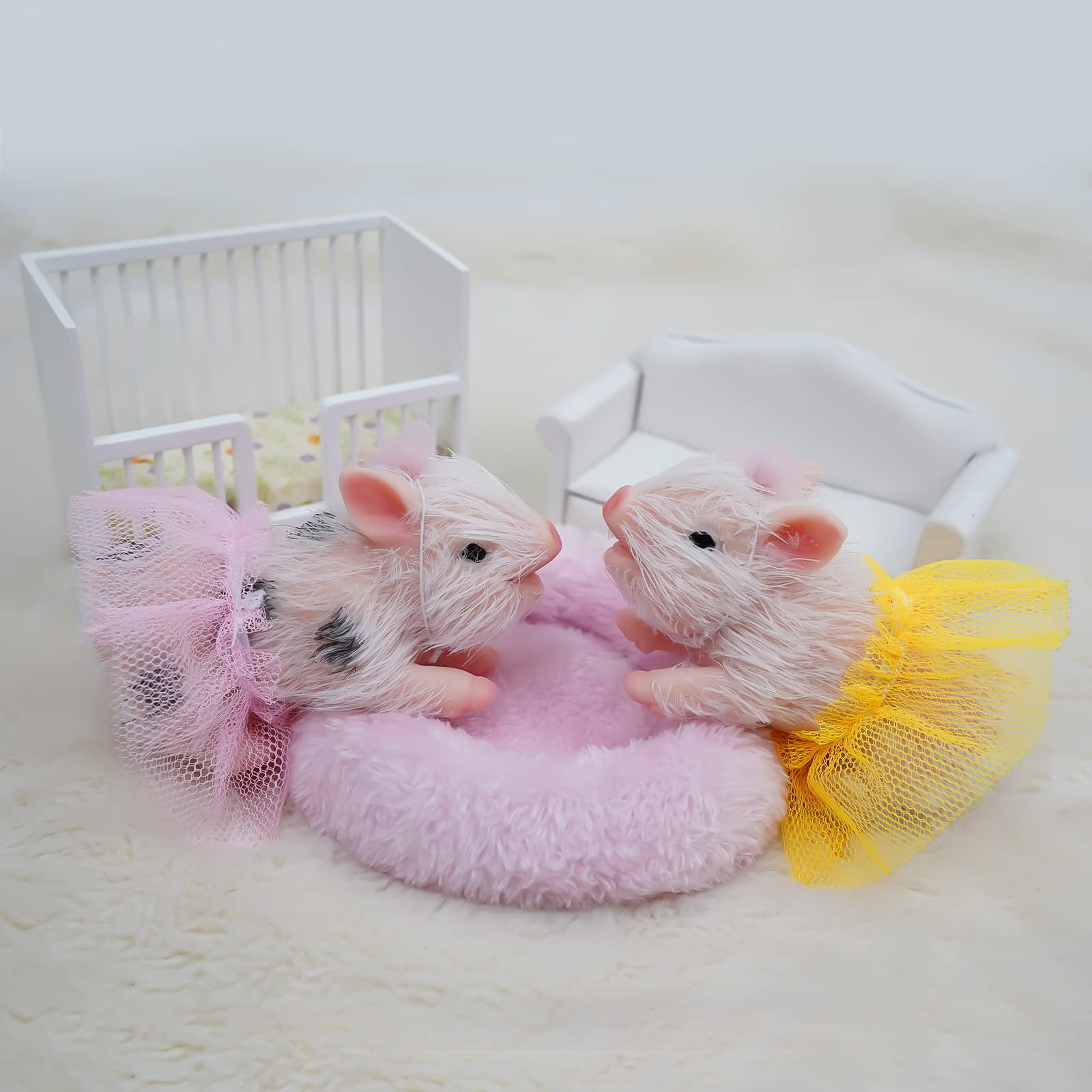 5’’ Full Body Silicone Piglet Cute Lifelike Piglet Reborn Baby Piglet ...