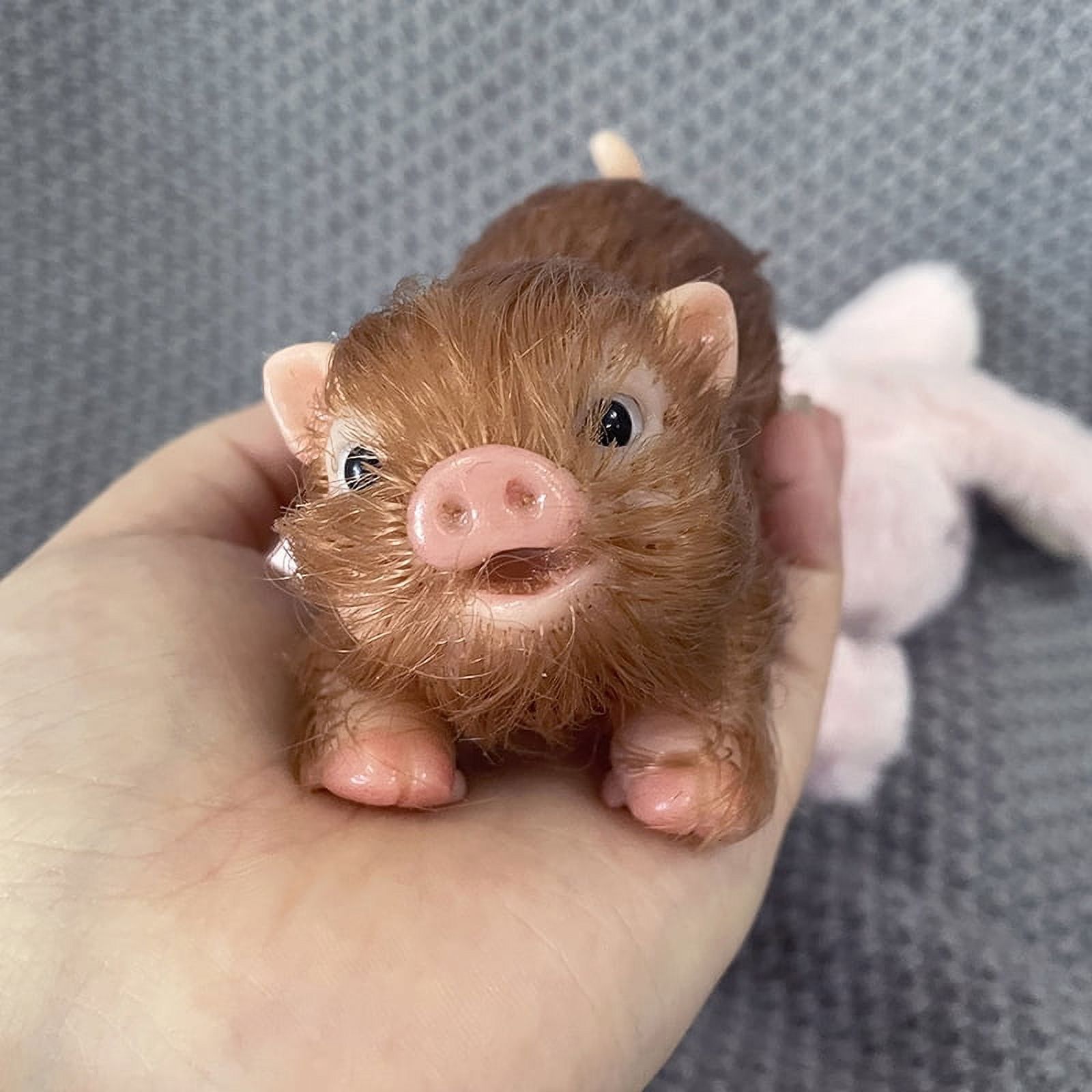 5" Full Body Silicone Piglet Dolls Lifelike Cute Mini Reborn Piglet ...