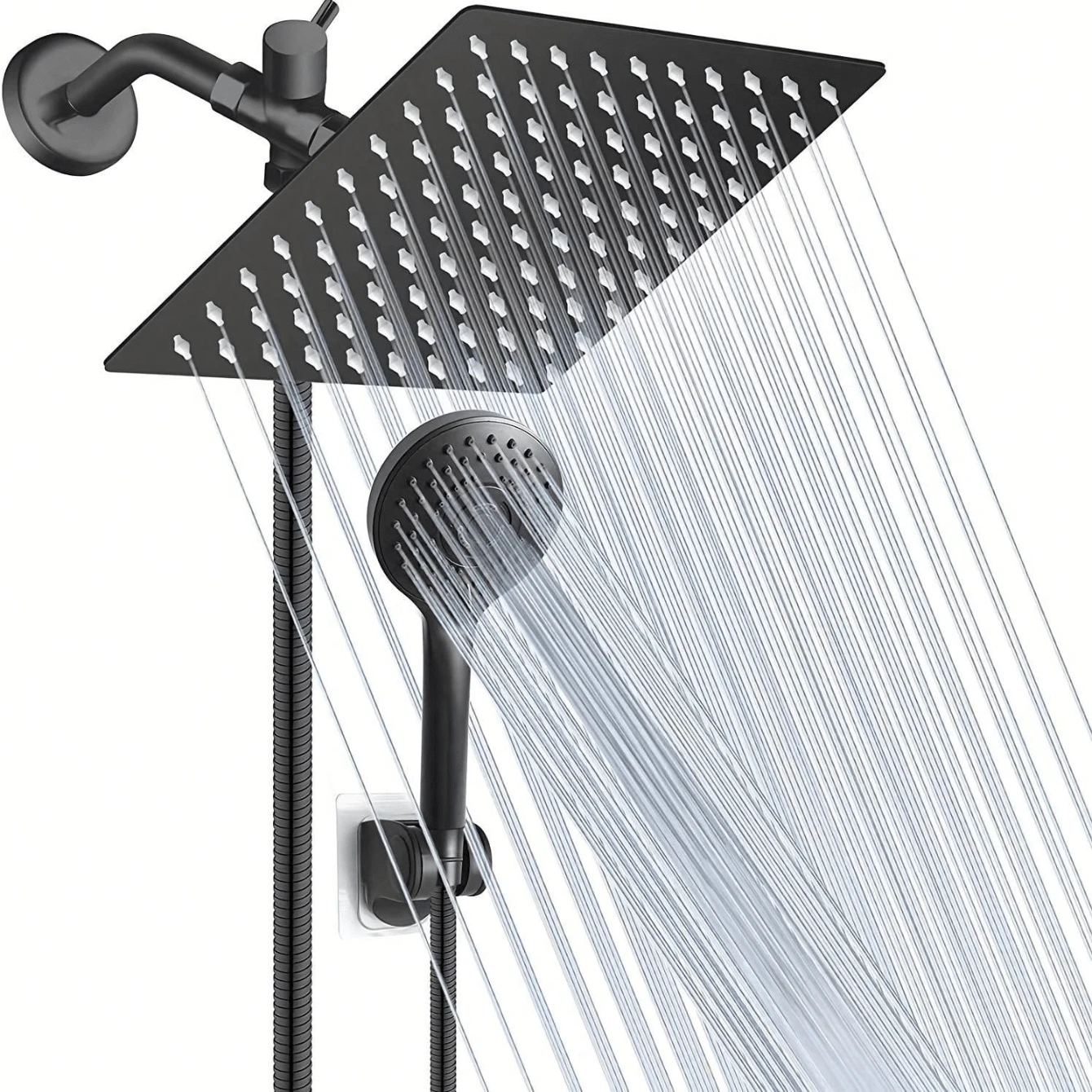 5-Function Handheld Shower Head With 8-Inch High Pressure Rainfall ...
