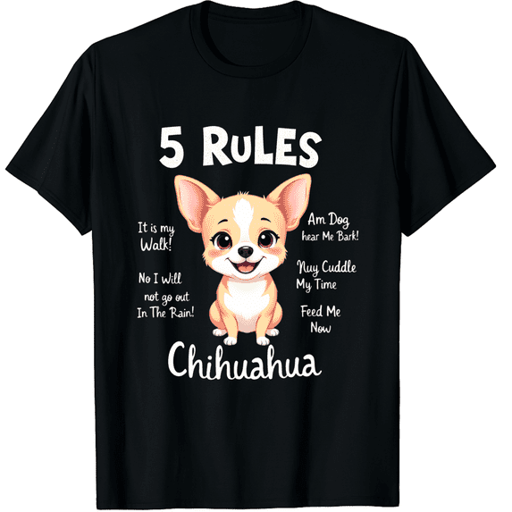 5 Funny Rules for Chihuahua Cute Dog Lovers Chihuahuas Owner Graphic ...