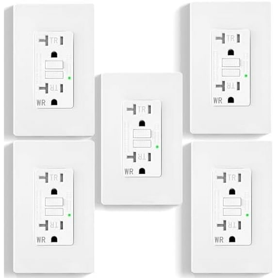 5 GFCI Outlet 20 Amp Self-Test with , Tamper Resistant (TR) Weather ...