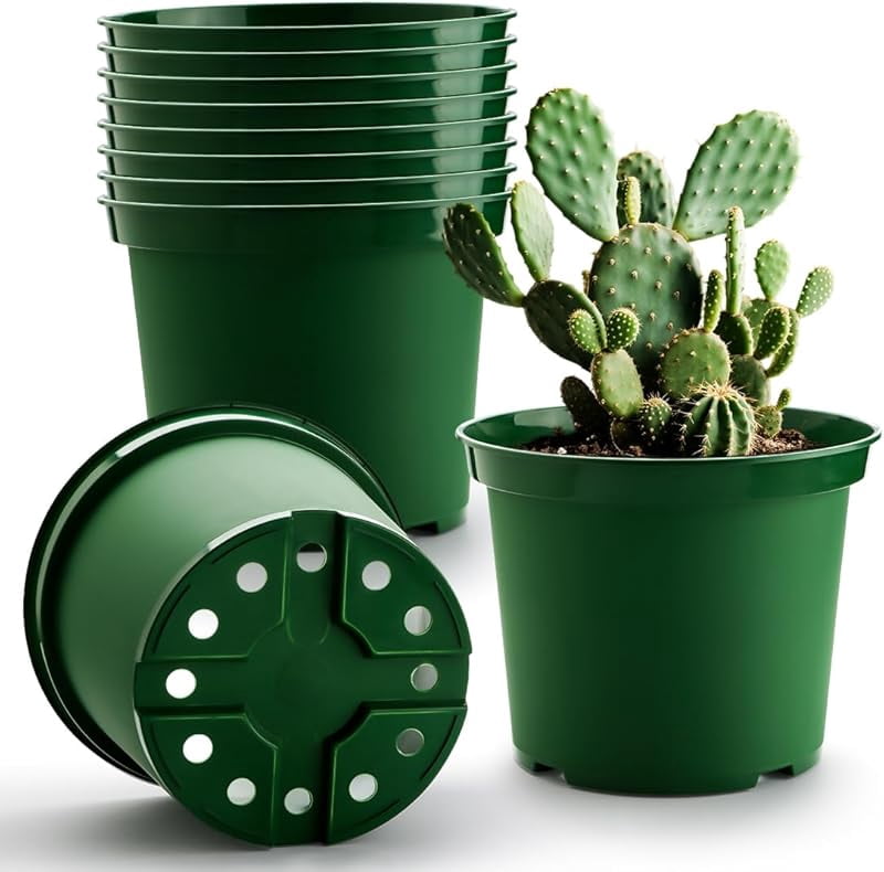 5 Gallon 12 Inch Plastic Nursery Pots, Plant Containers with Drainage ...