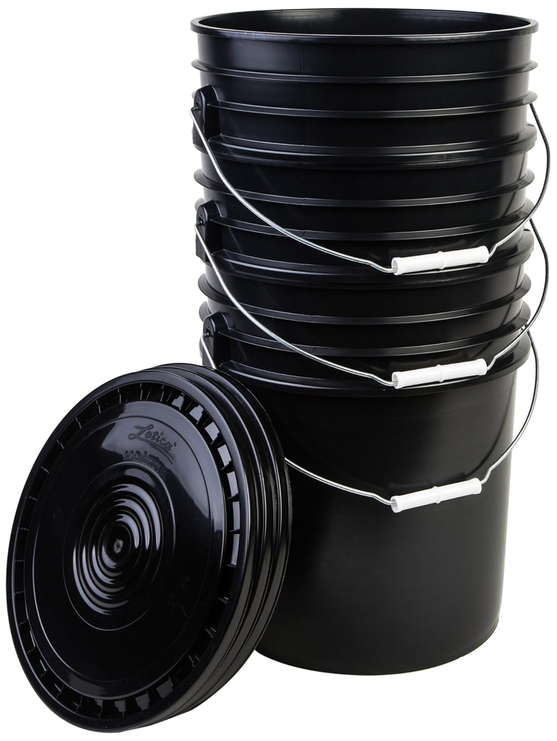 5 Gallon (3 Pack) Bucket with Easy Peel Lid, Food Grade BPA Free HDPE ...