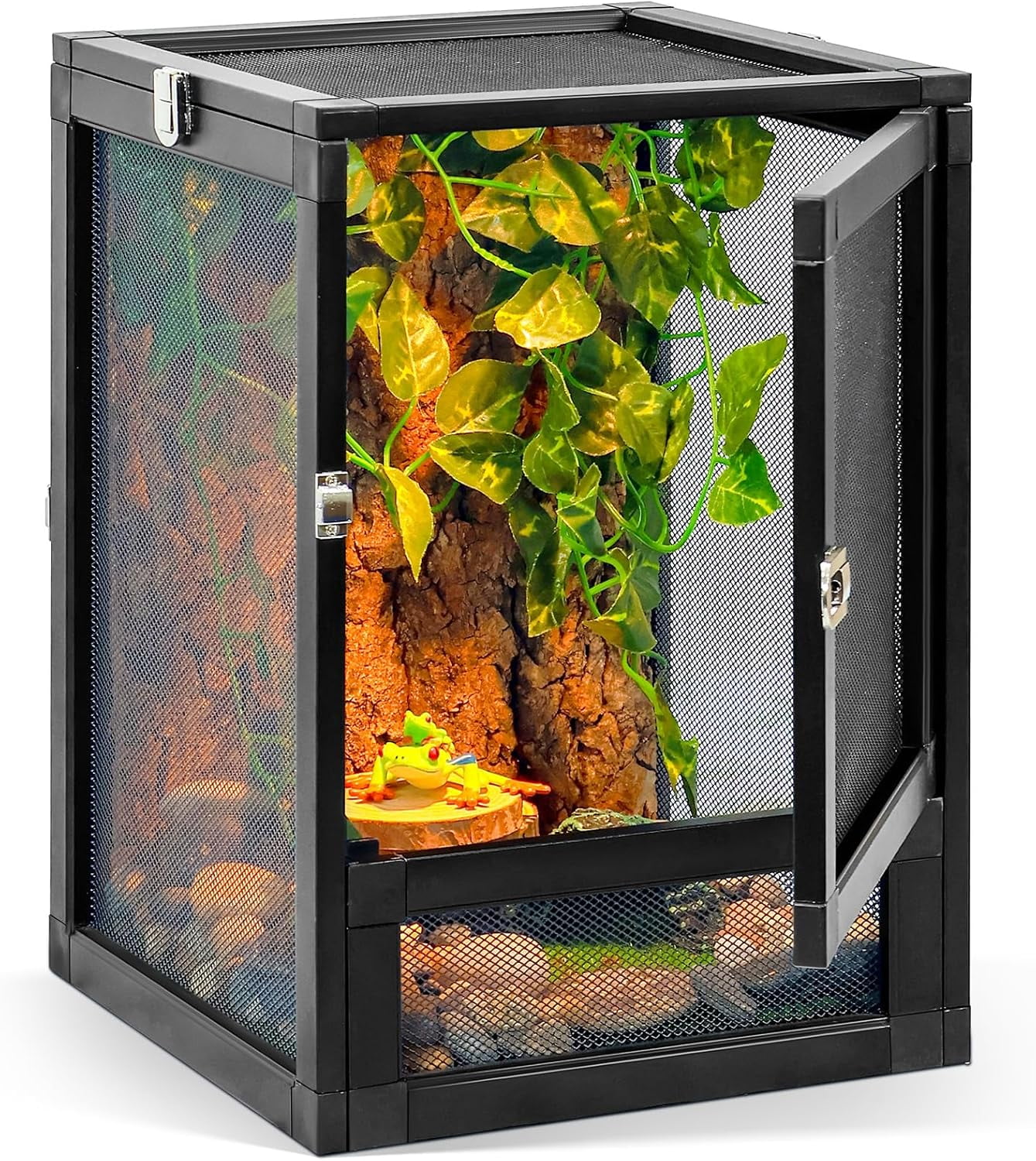 5 Gallon 360° Panoramic Foldable Reptile Terrarium Kit: Crested Gecko Tank and Reptile Cage for ...