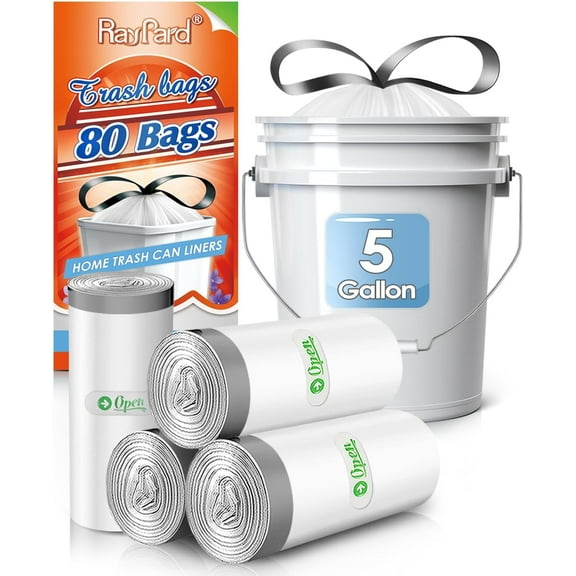 21 Gallon / 50-90 Liter, 60 Count Drawstring Trash Bags, Extra-Strong ...