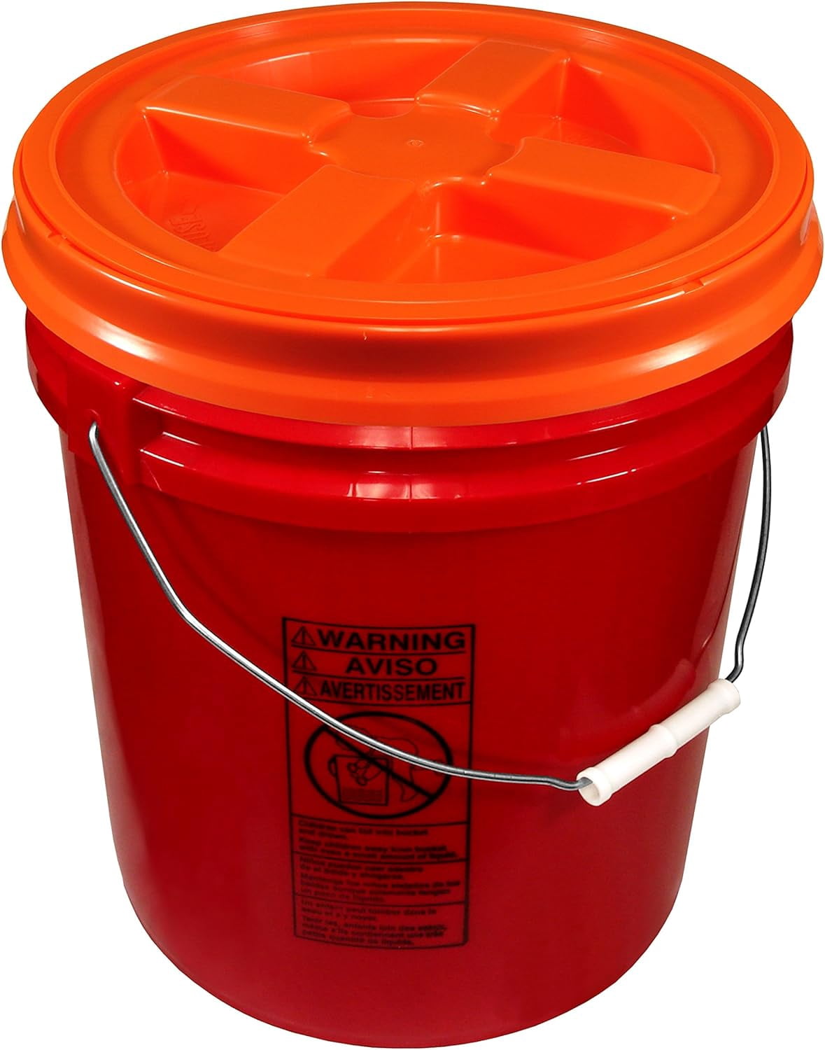 5 Gallon 90 mil Bucket with Gamma Seal Lid (Orange) - Walmart.com