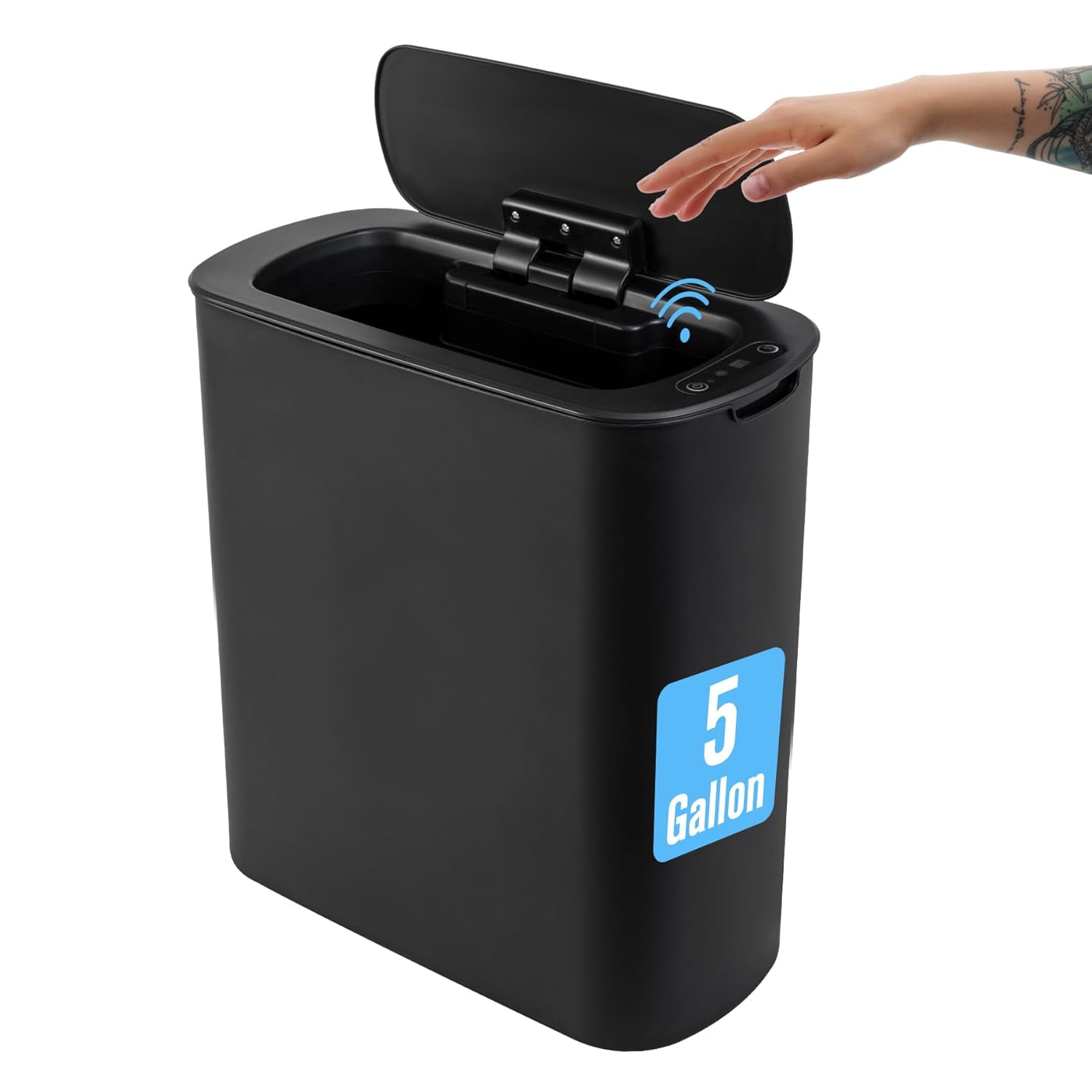 5 Gallon Automatic Bathroom Trash Can, Touchless Motion Sensor Garbage ...