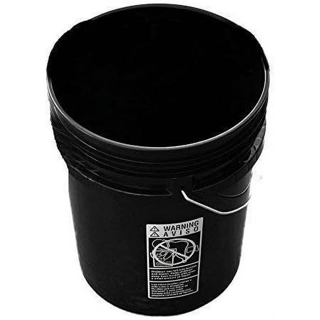 5 Gallon Black Plastic Buckets | 3 Pack | HDPE Plastic | Heavy Duty 90 ...