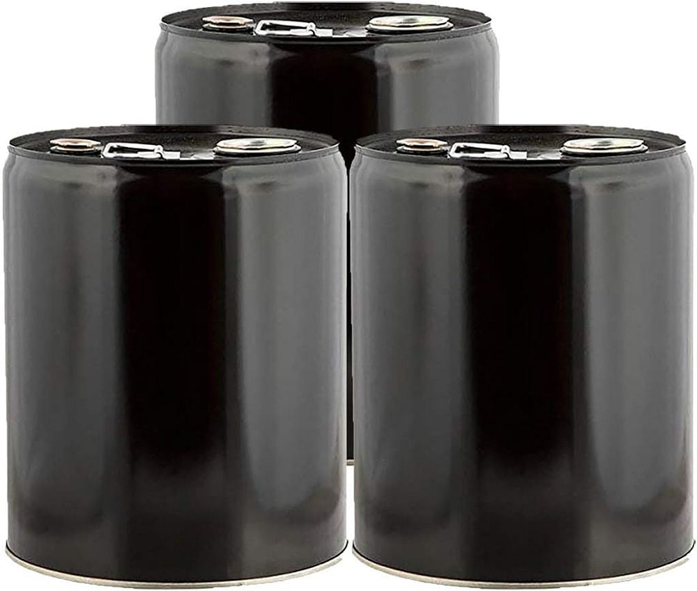5 Gallon Black Steel Pail 3-Pack – UN Rated Tight Head w/ Trisure ...