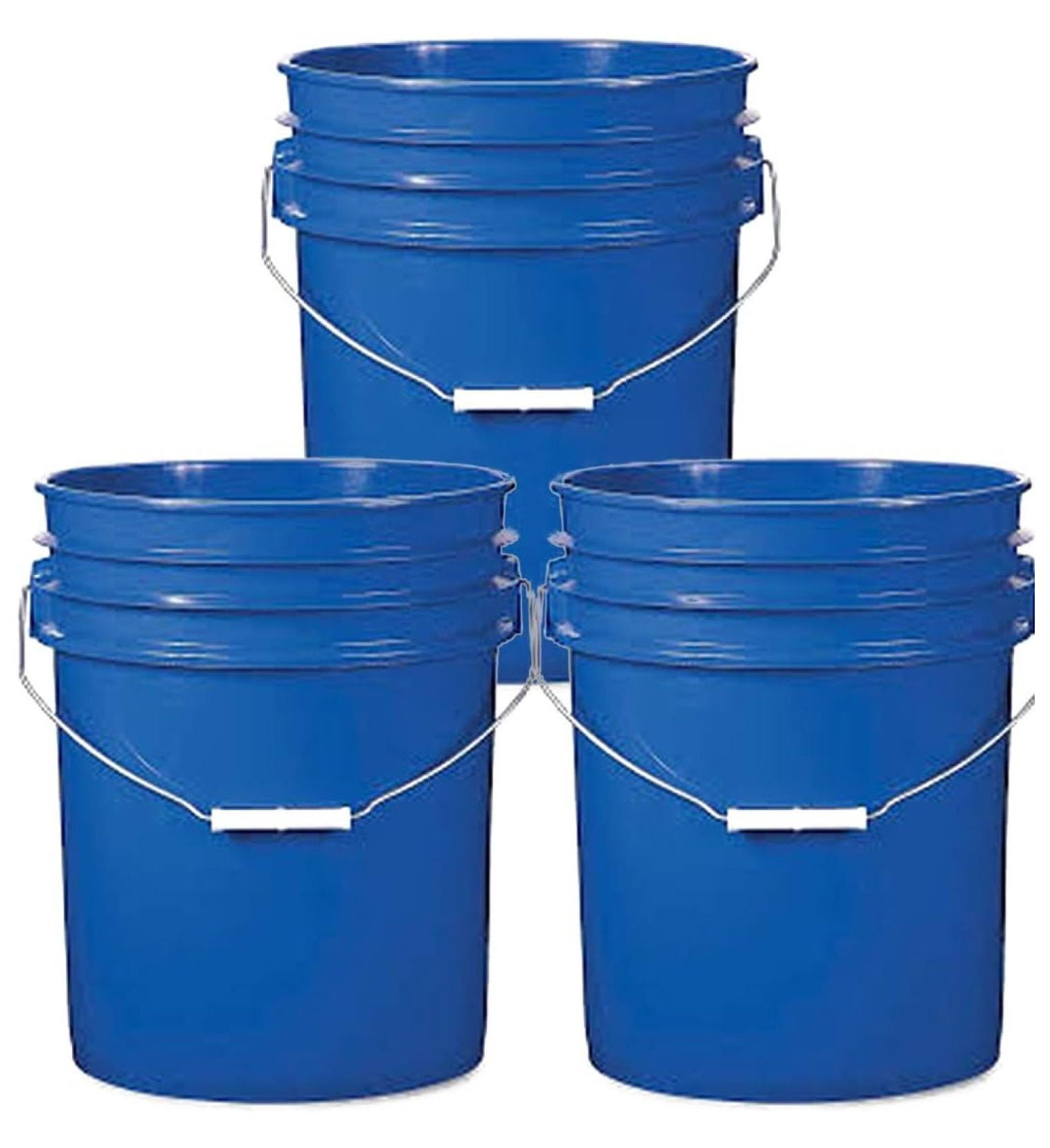 5 Gallon Blue Plastic Buckets | 3 Pack | HDPE Plastic | Super Heavy ...
