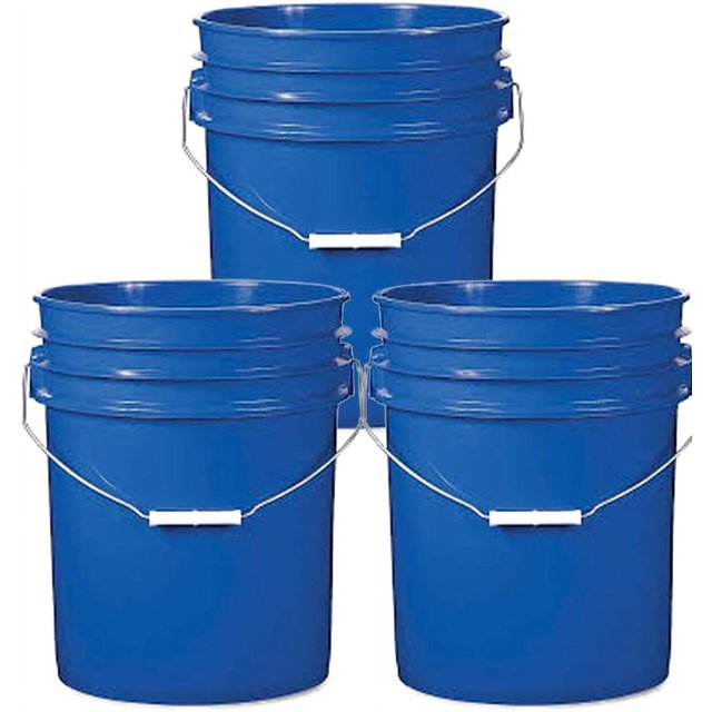 5 Gallon Blue Plastic Buckets | 3 Pack | HDPE Plastic | Super Heavy ...