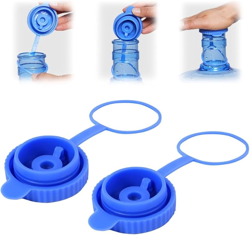 5 Gallon Bottle Cap Set - Upgrade 5 Pack No Spill Silicone Replacement ...
