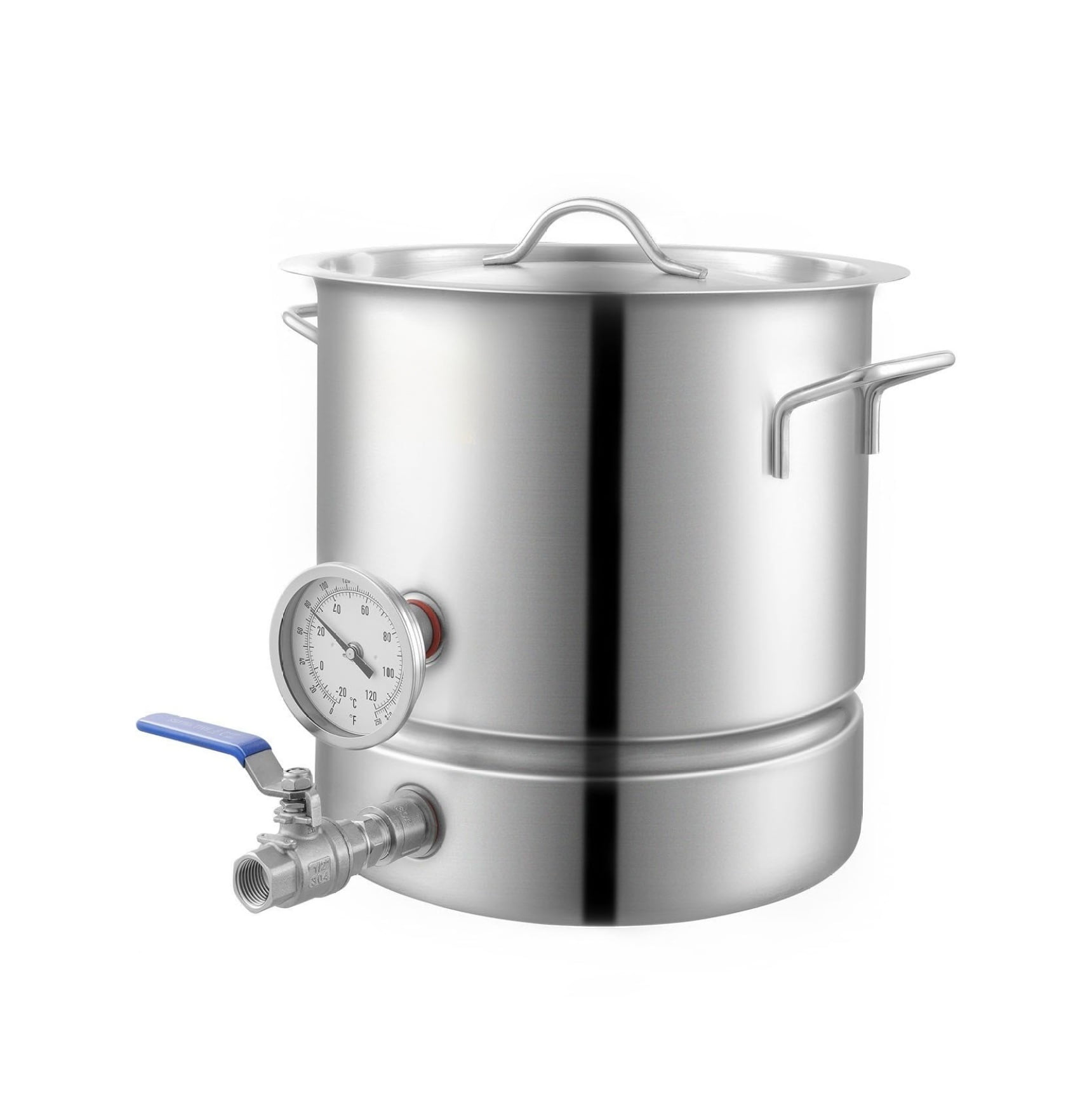 5 Gallon Brew Kettle, Stainless Steel Brewing Pot Kit with Thermometer ...