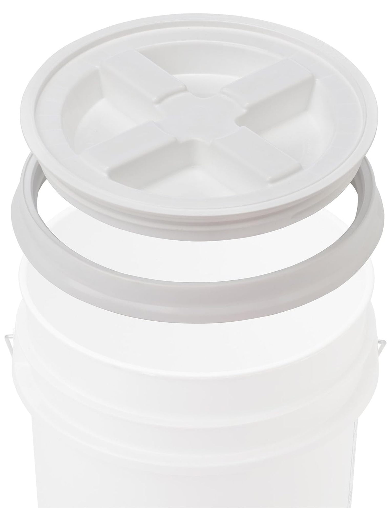 5 Gallon Bucket Lid - BPA-Free Food Grade - Threaded Spin-On HDPE White ...