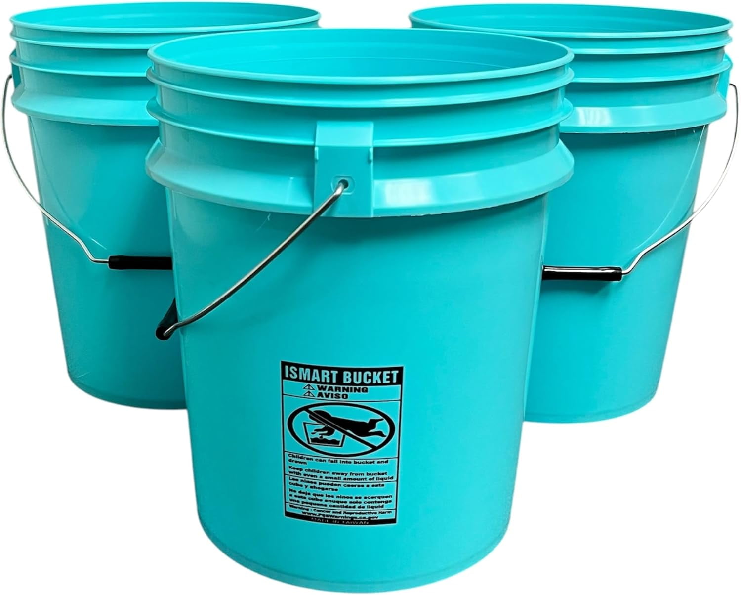 5 Gallon Bucket Plastic Buckets - 3 Pack | HDPE Plastic | Super Heavy ...