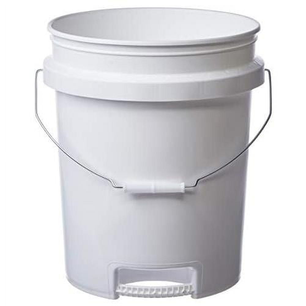 5 Gallon Bucket With Bottom Grip Handle, HDPE, White - Walmart.com