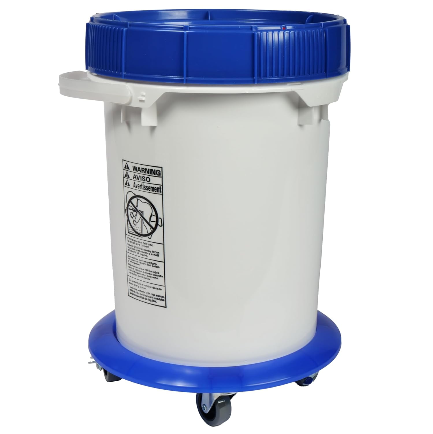 5 Gallon Bucket with 13" Round Bucket Dolly with Caster Locking Wheels ...