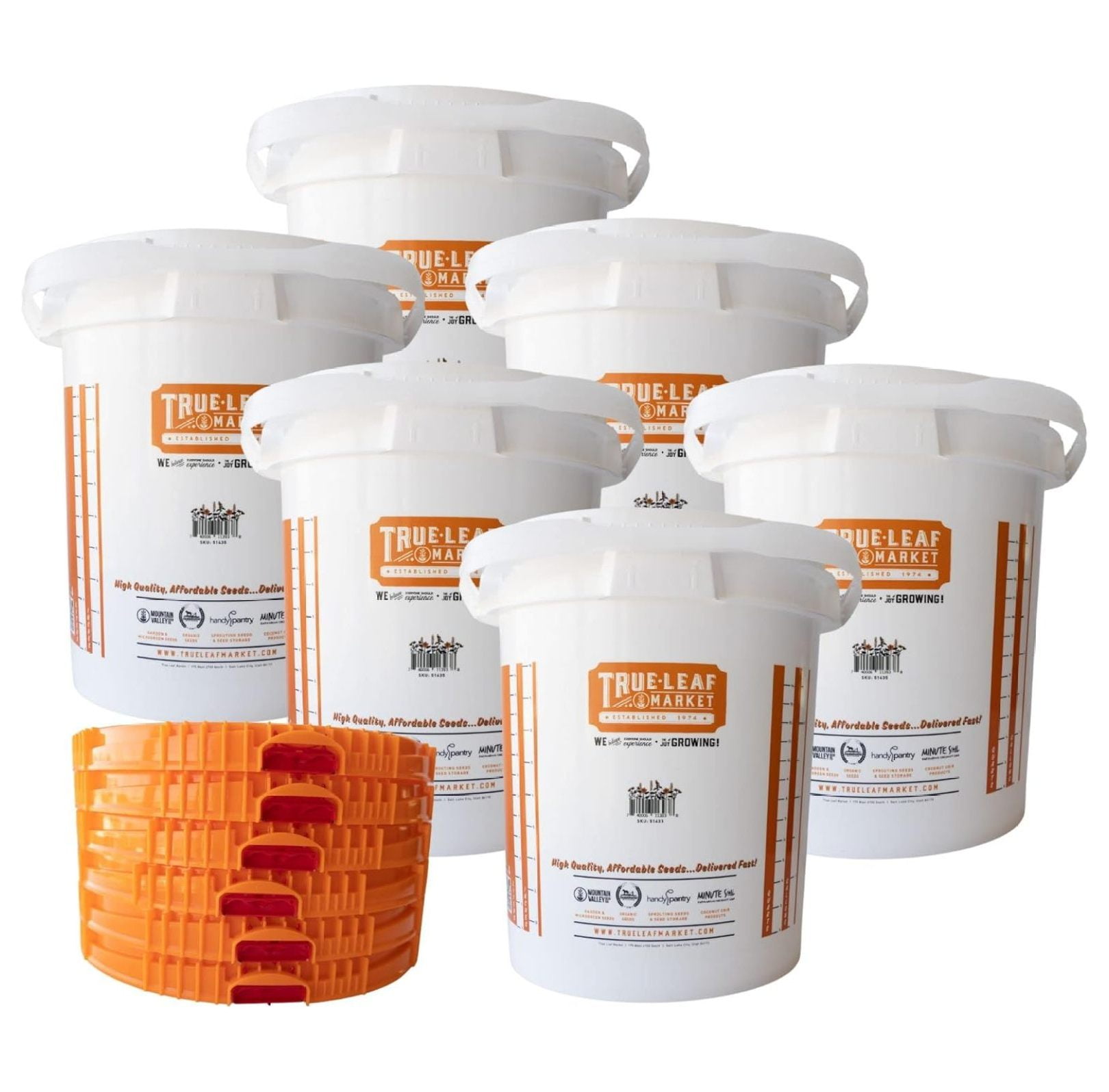 5 Gallon Bucket with Easy On/Off Ratcheting Lid - 6 Buckets - HDPE ...