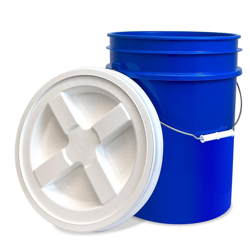 5 Gallon Bucket with Seal Screw on Airtight Lid, Premium Plastic ...