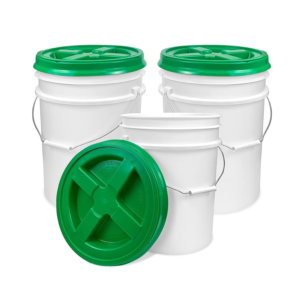 5 Gallon Bucket with Seal Screw on Airtight Lid, Premium Plastic ...