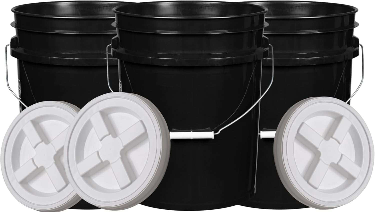 House Naturals, Food Grade 5 Gal Plastic Buckets, 3pk, Made in USA ...