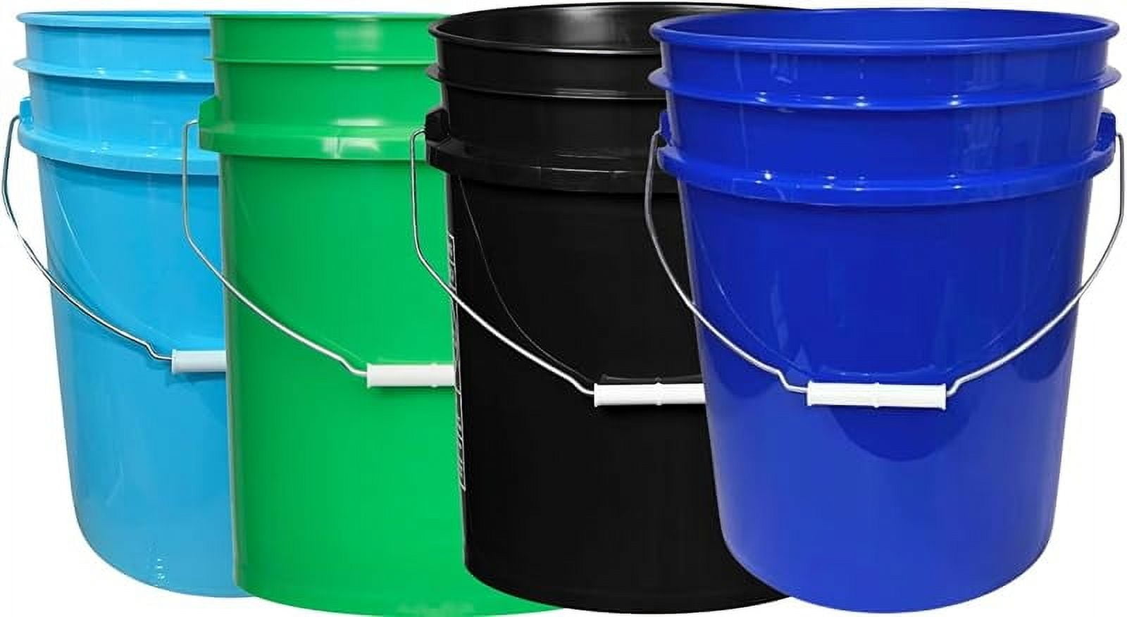 5 Gallon Food Storage Grade Plastic Bucket - Made in USA (Pack of 4 ...