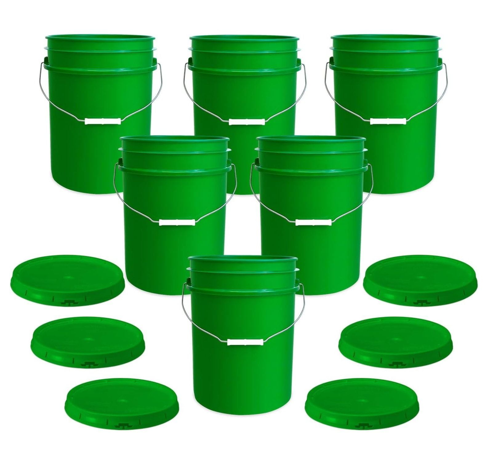 5 Gallon Green Bucket Pail Container with Airtight Lid I Food Grade ...