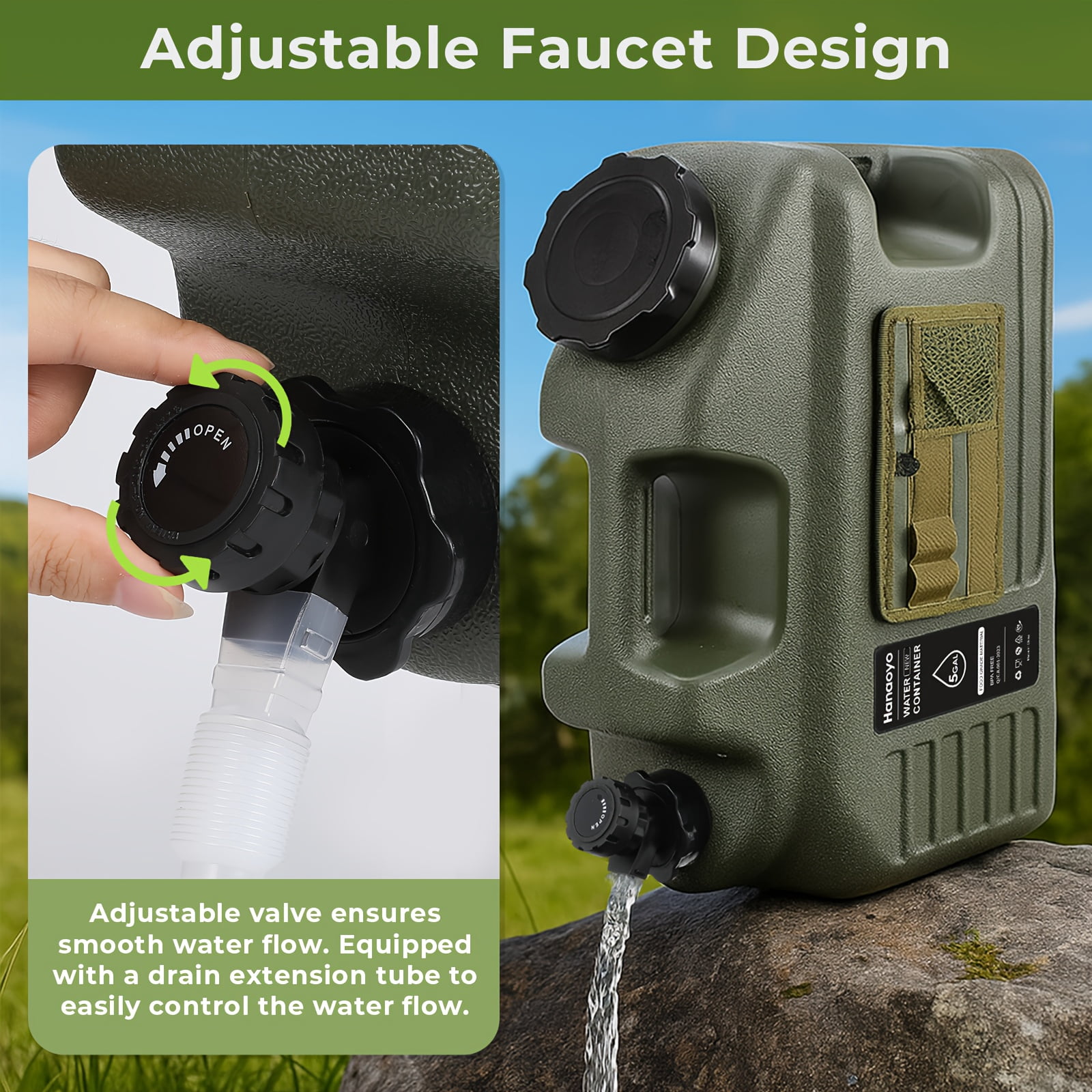 5 Gallon Heavy-Duty Collapsible Water Container | BPA-Free Leakproof ...