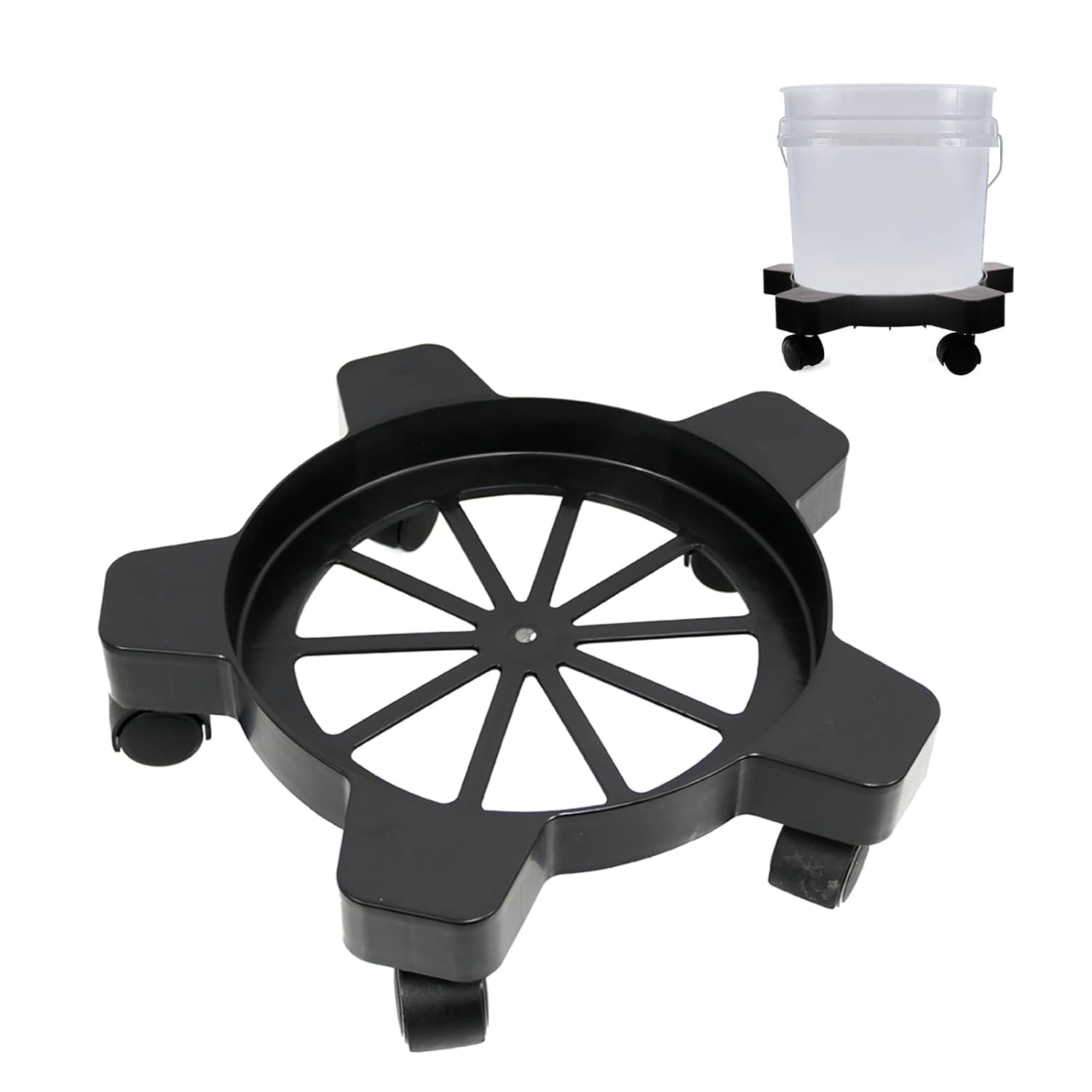 5 Gallon Heavy Duty Drum Dolly with 5 Swivel Wheel Casters 77 Pound ...